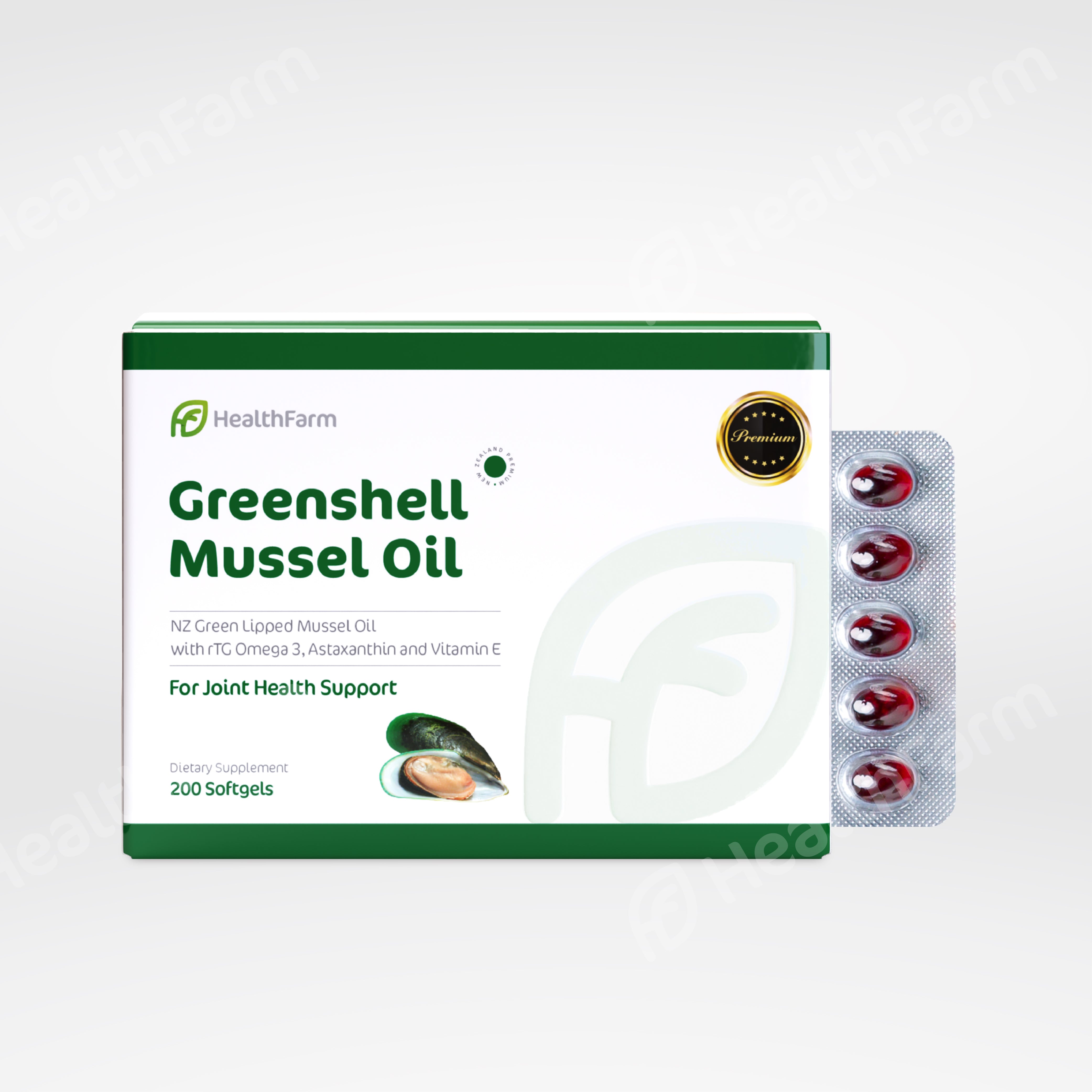Healthfarm Greenshell Mussel Oil 13750 Blister Pack - Healthfarm NZ